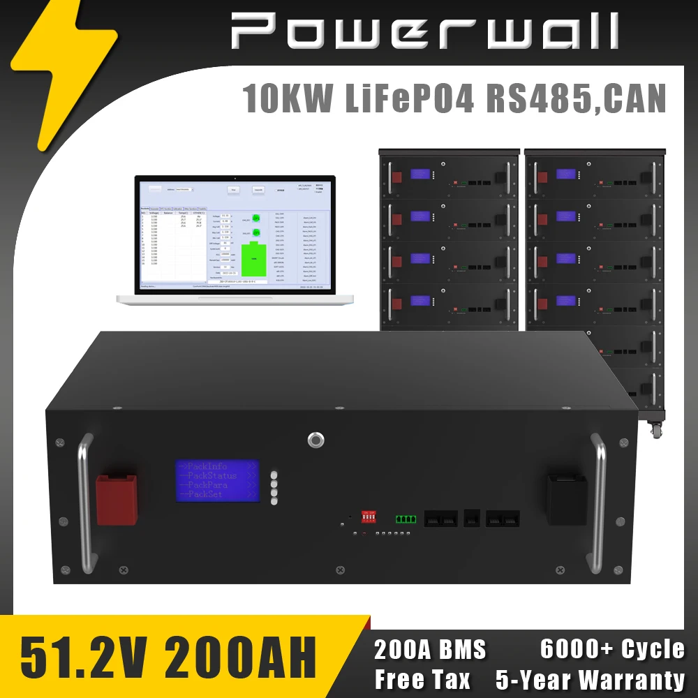 48V-200AH-10KW-LiFePO4-Battery-RS485-CAN-PC-Monitor-16S-200A-BMS-51-2V ...