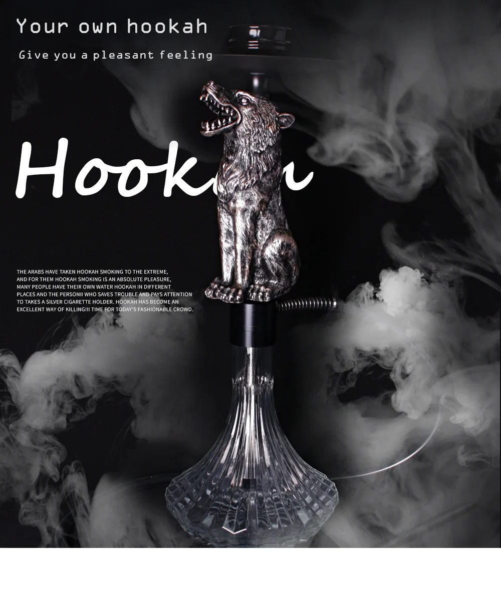 Resin-Wolf-Shape-Hookah-Electroplating-Overbearing-Creative-Shisha ...