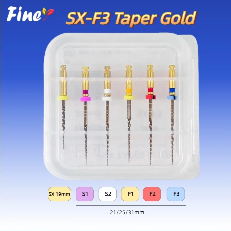 Finer Dental Endodontic Files SX-F3 Taper Gold Pro Endo Rotary ...