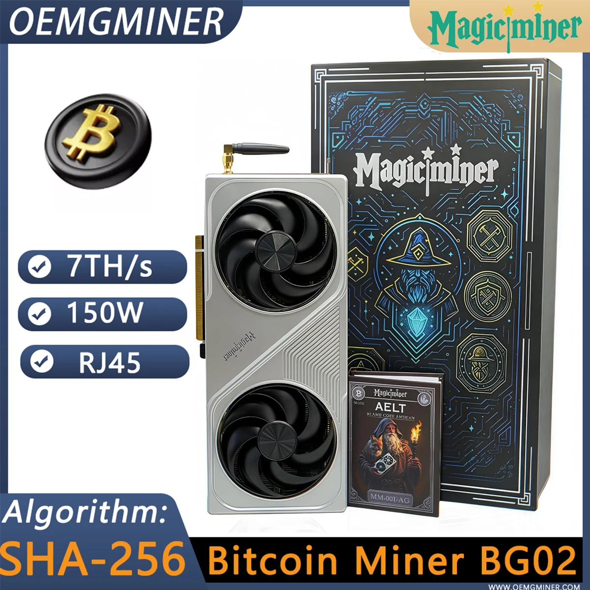 Magic Miner BG02 7TH/s 150w ASIC Bitcoin Miner Dual Mode Networking ...