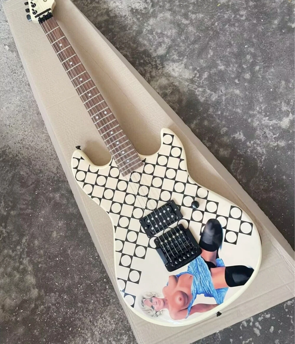 Factory-sales-of-6-string-electric-guitar-beauty-stickers-piano-body ...