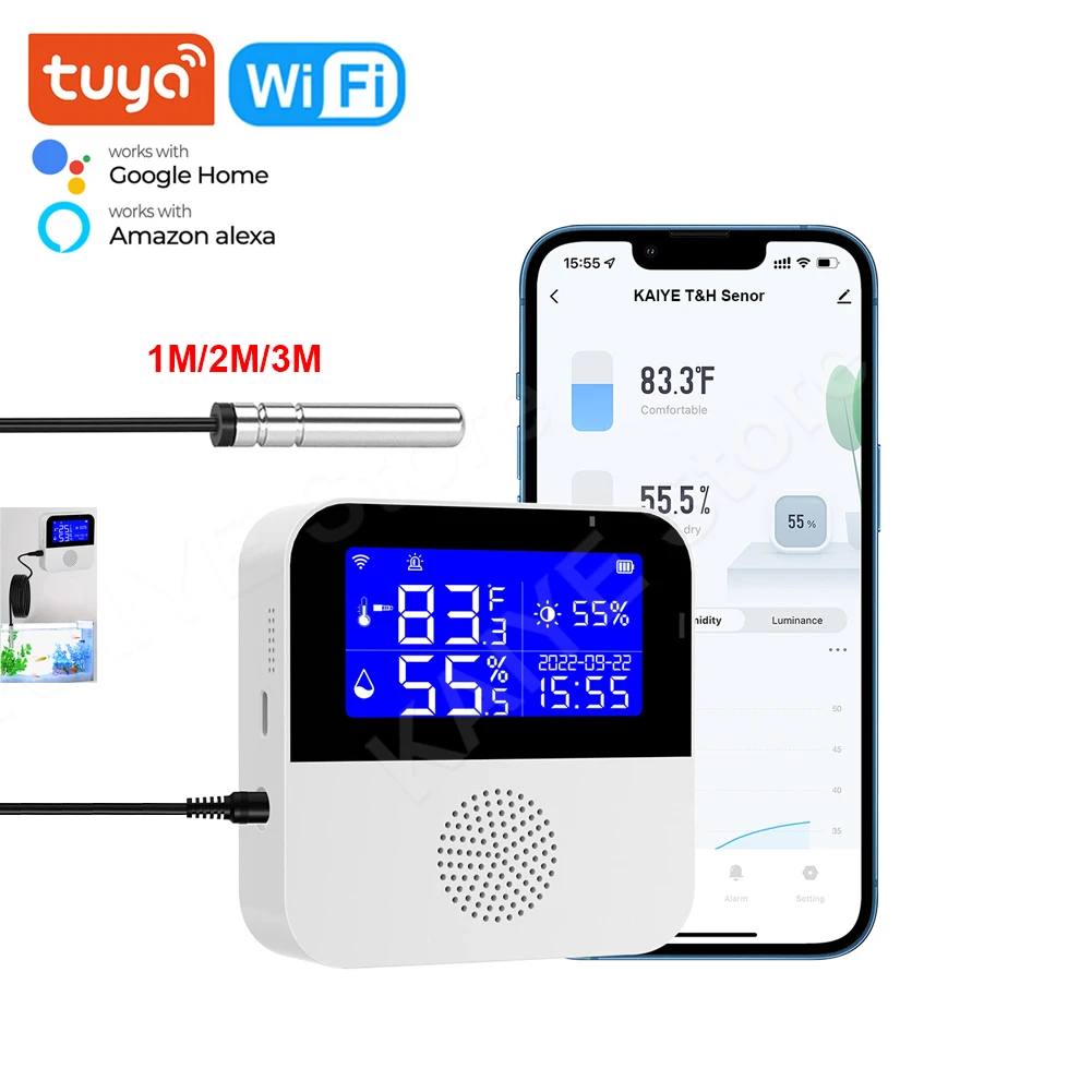 Tuya WiFi Temperature Humidity Sensor LCD Display Smart Home Devices ...