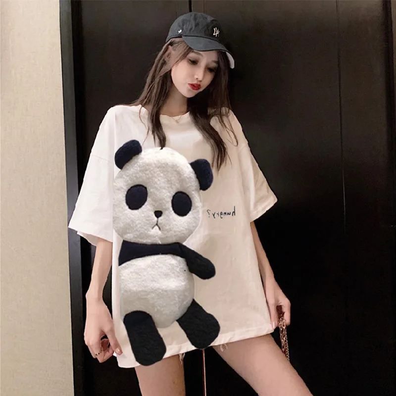 COSAIDI-Women-Casual-Loose-O-Neck-T-Shirt-Ladies-Panda-Cartoon ...