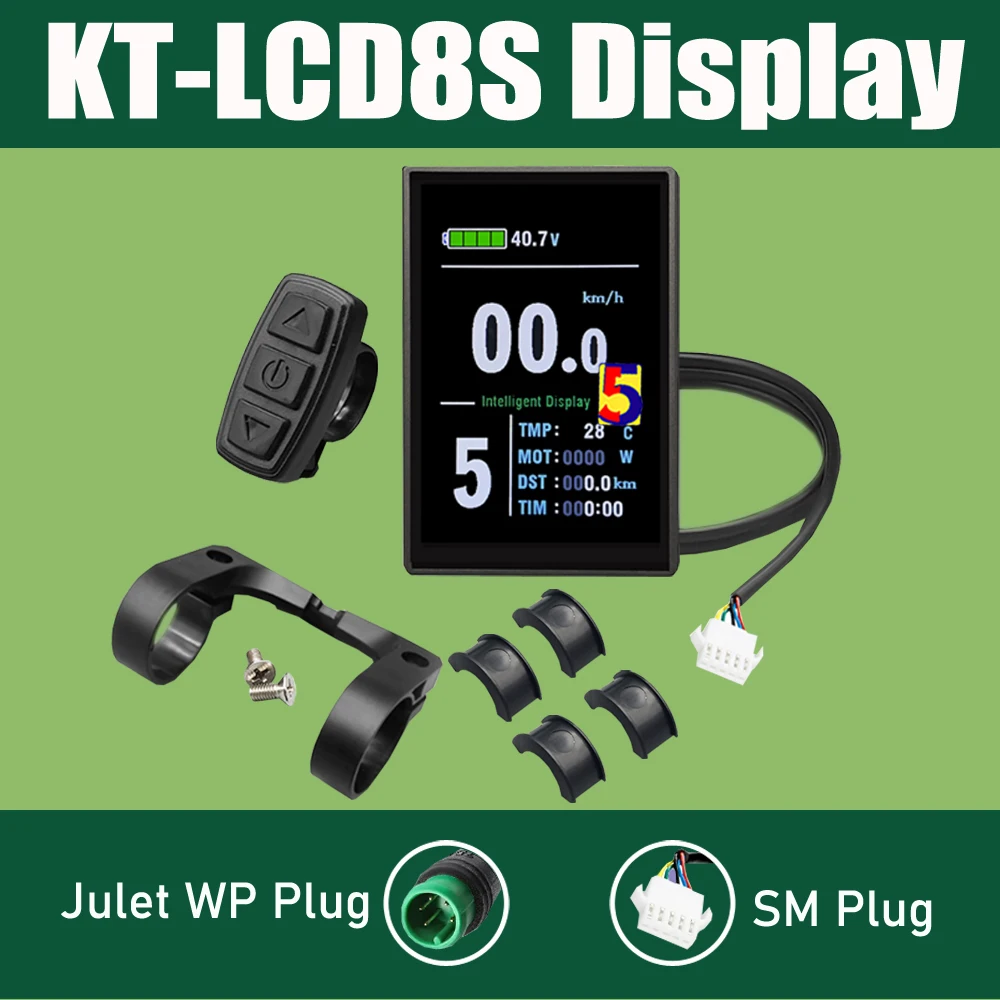 New-Ebike-KT-LCD8S-Color-Meter-display-with-Julet-5P-WF-SM-plug-KT ...