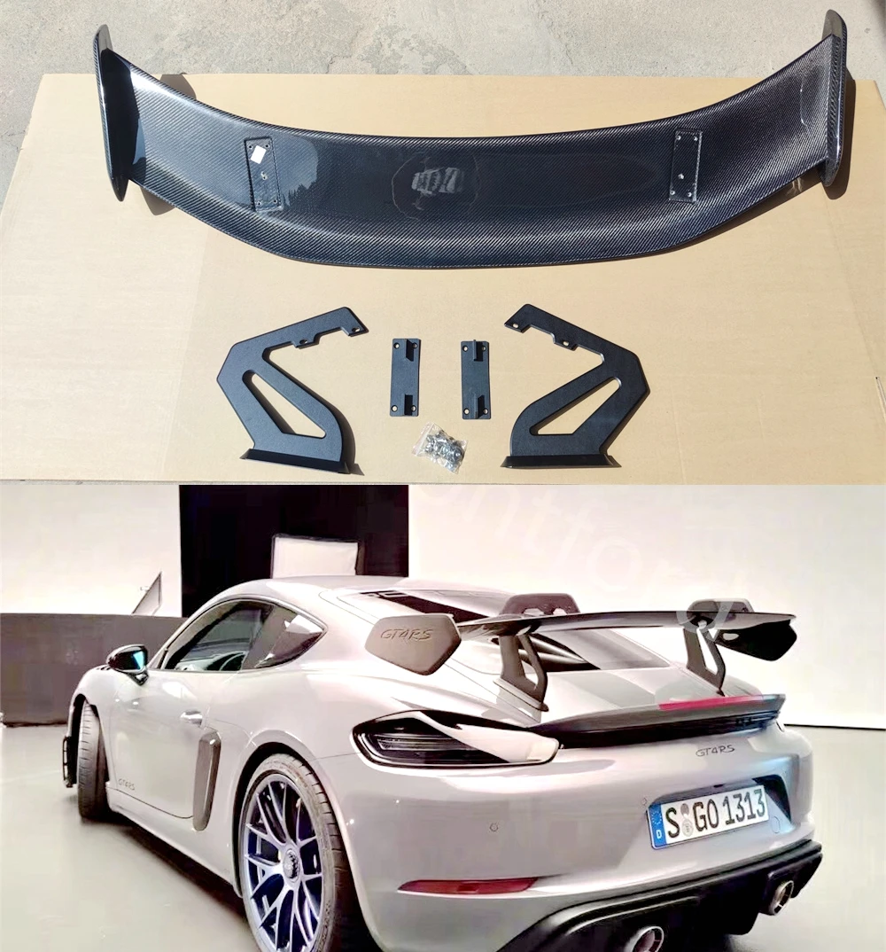 Carbon-Fiber-Rear-Spoiler-Tail-Wings-For-Porsche-Cayman-718-Boxster-GT4 ...