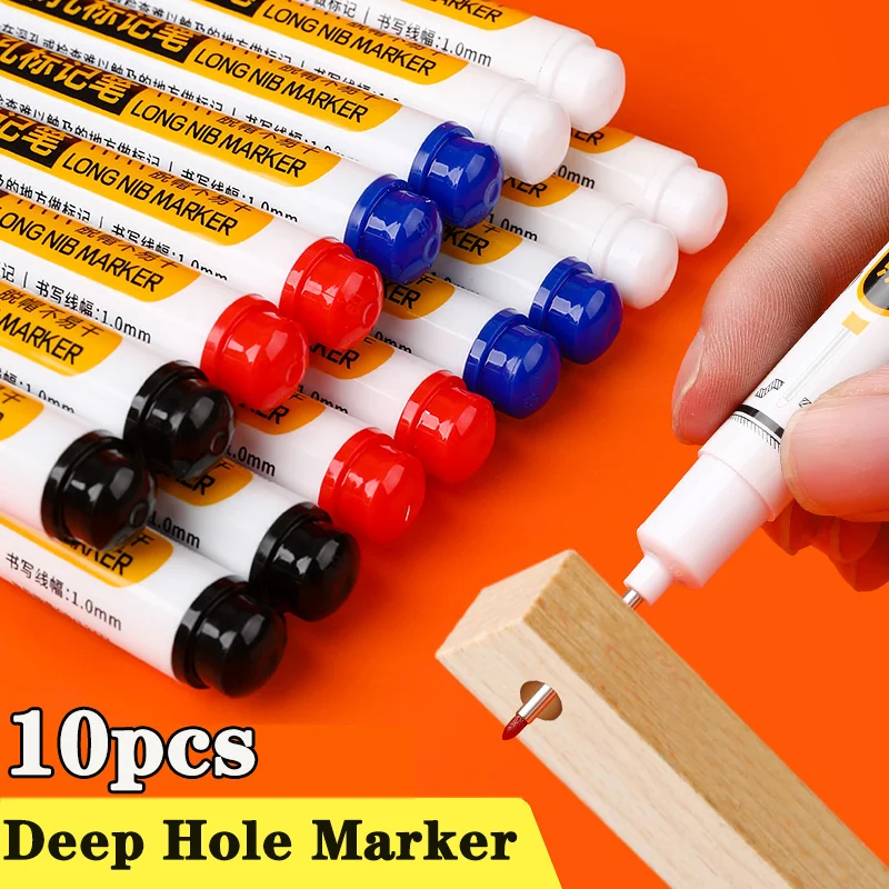 10Pcs-Set-20mm-Deep-Hole-Long-Nib-Head-Marker-For-Metal-Perforating-Pen ...
