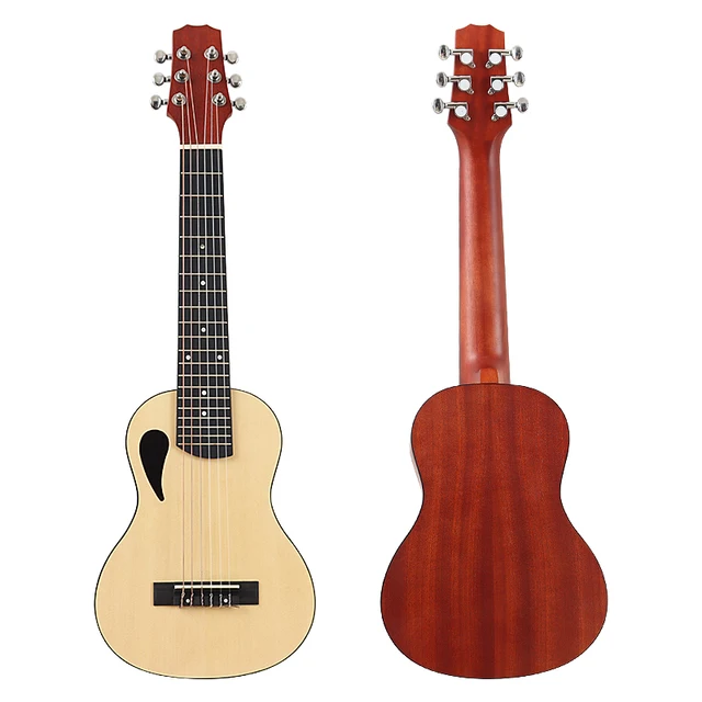 30 Inches Guitalele Guilele 6 Strings Mini Electric Guitarlele Brown ...