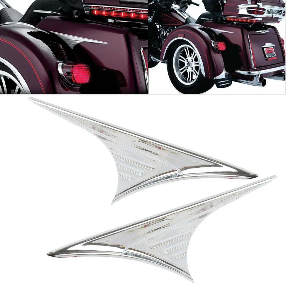 Chrome-Motorbike-Rear-Trunk-Side-Accents-Trim-For-Harley-Davidson-Tri ...