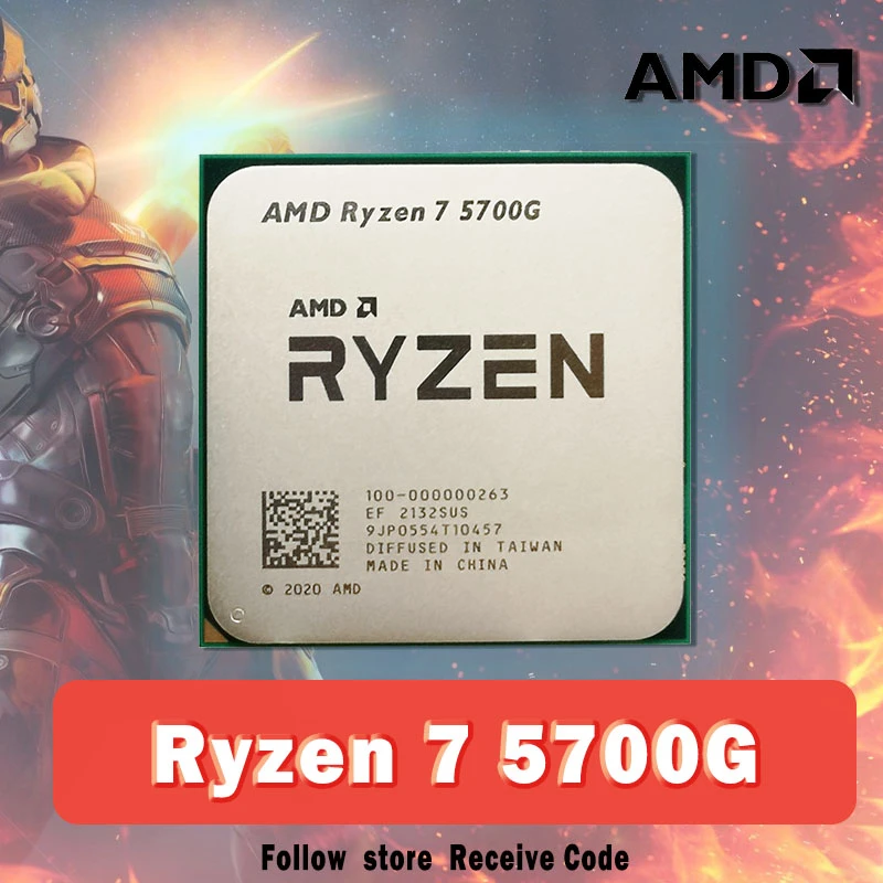 AMD Ryzen 7 5700G CPU R7 5700G Processor 3.8GHz 8-Core 16-Thread PCIE3 ...