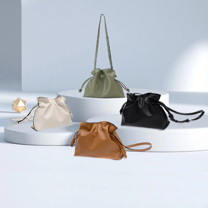 Luxury-drawstring-bag-pleated-bag-shoulder-slung-bucket-bags-leather ...