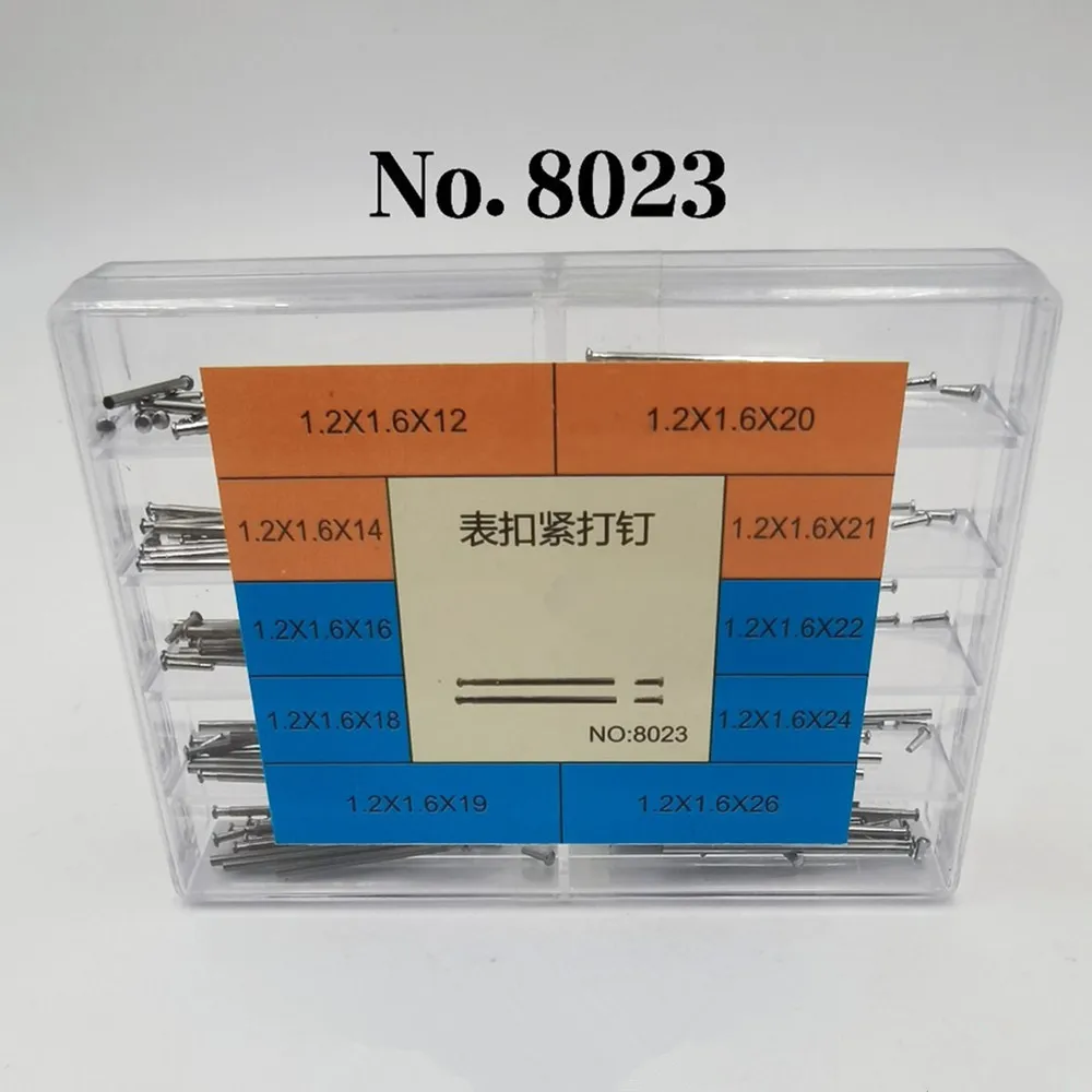 NEW-100Pcs-Box-Steel-Watch-Band-Clasp-Tube-Friction-Pin-Pressure-Bars ...