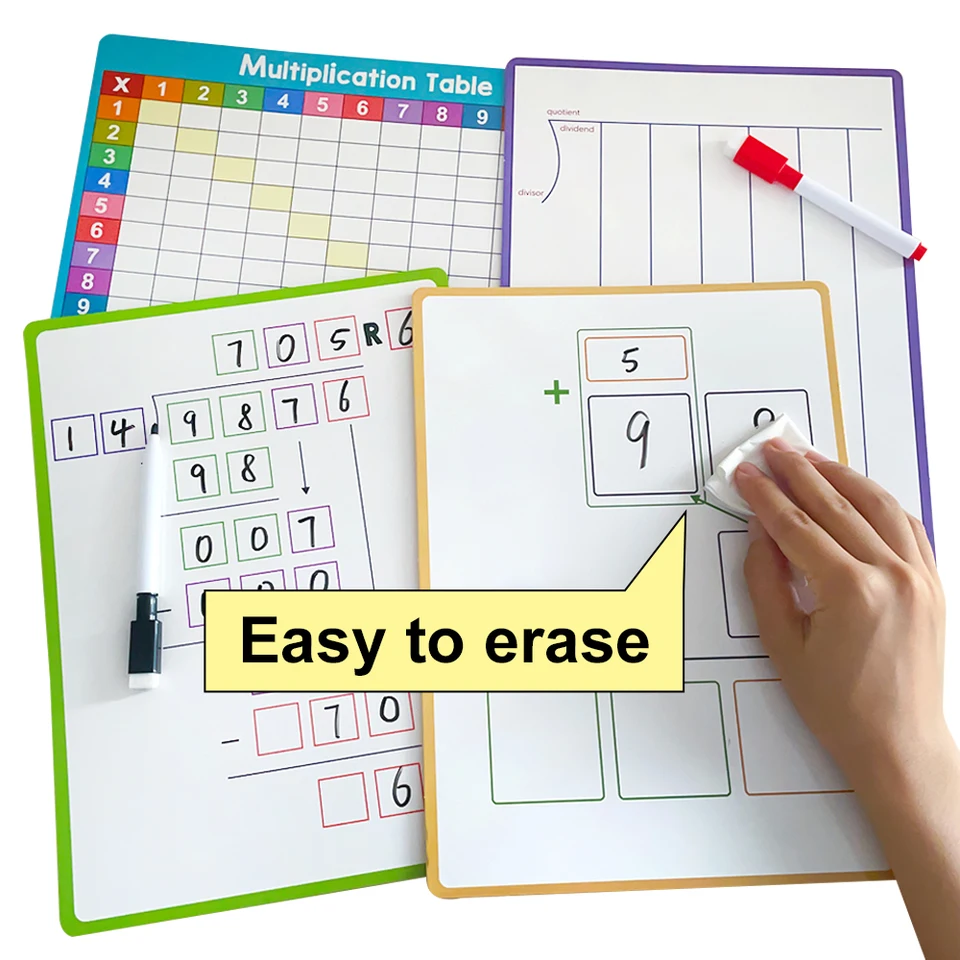 Classroom Math Manipulatives 48 Pack Dry Erase Math Whiteboards ...