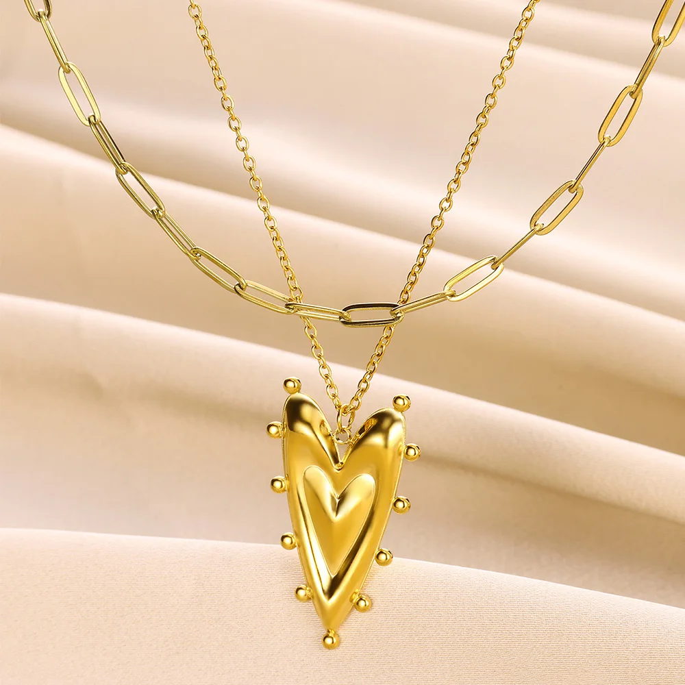 Collares-con-colgante-de-coraz-n-de-amor-de-acero-inoxidable-para-mujer ...