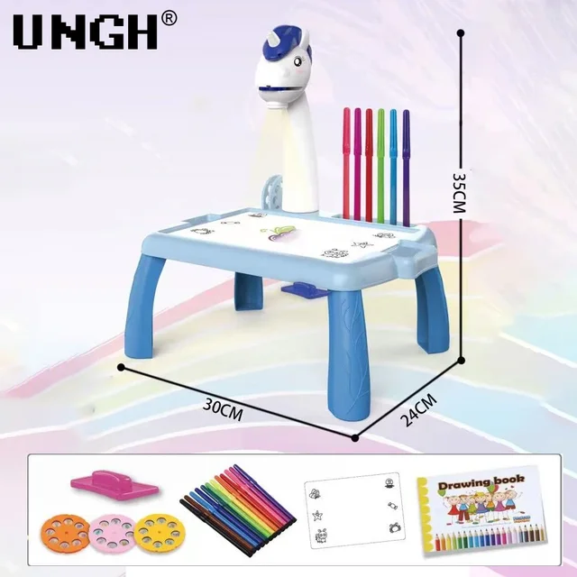 UNGH Children led projector drawing table toy painting set table ...