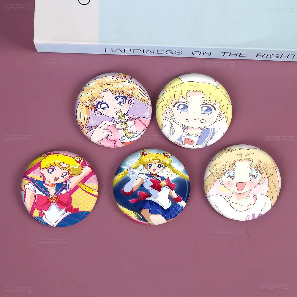 Anime Girl S-Sailor Moon 58mm Handmade Brooch Cartoon Cosplay Badge On ...