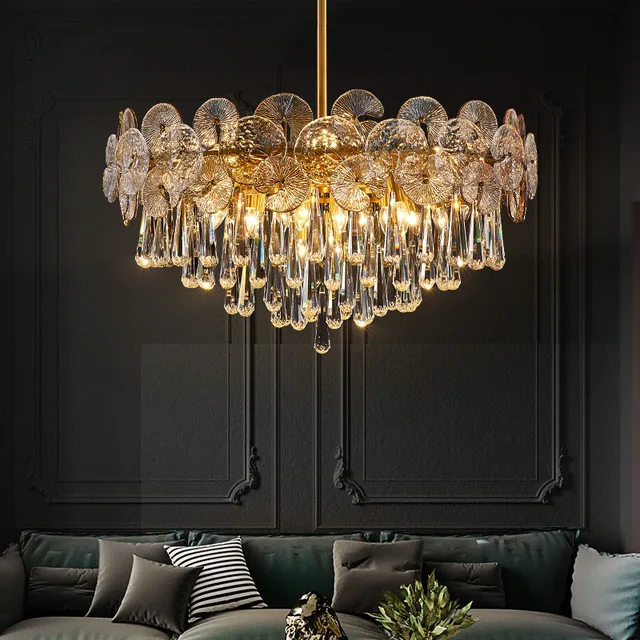 Modern Luxury Gold Glass Chandelier - Lewoer Lighting
