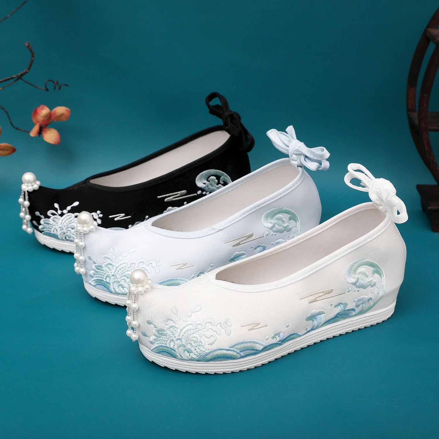 Waves Hanfu Shoes Female Embroidered Ancient Costume Students Chinese ...