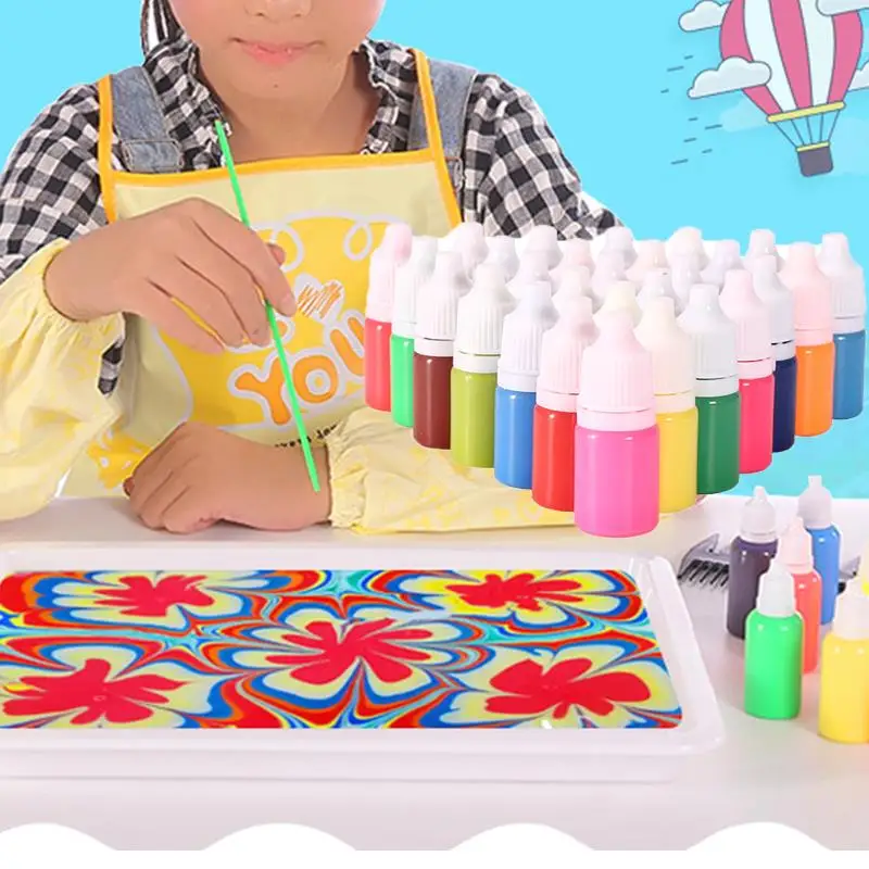 Kids-Water-based-Art-Paint-Set-Marbling-Painting-Kit-Diy-Painting-On ...