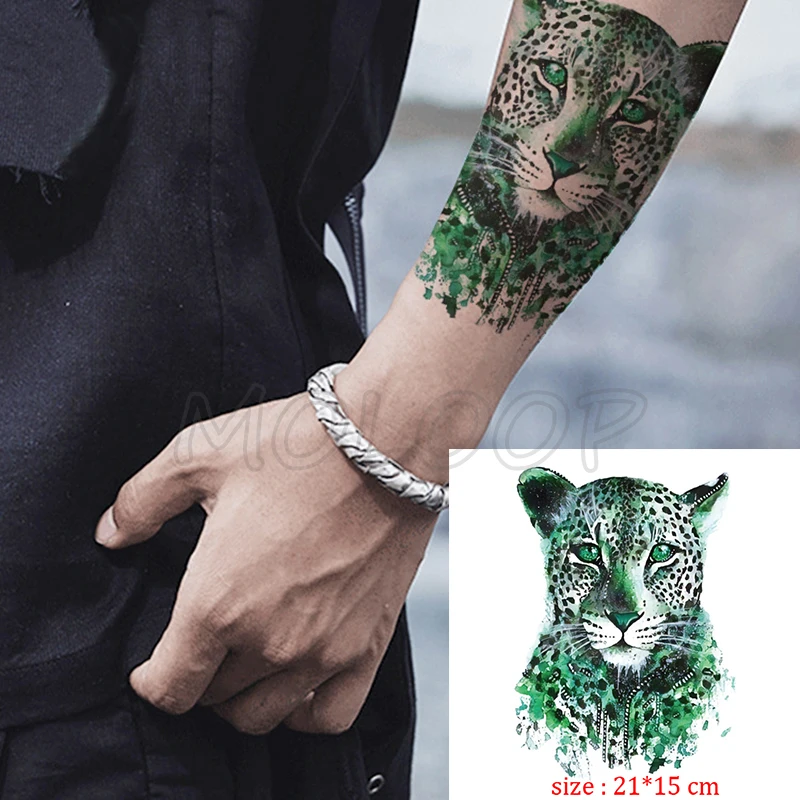 Temporary-fake-tattoo-leopard-large-panther-waterproof-tatoo-sticker ...