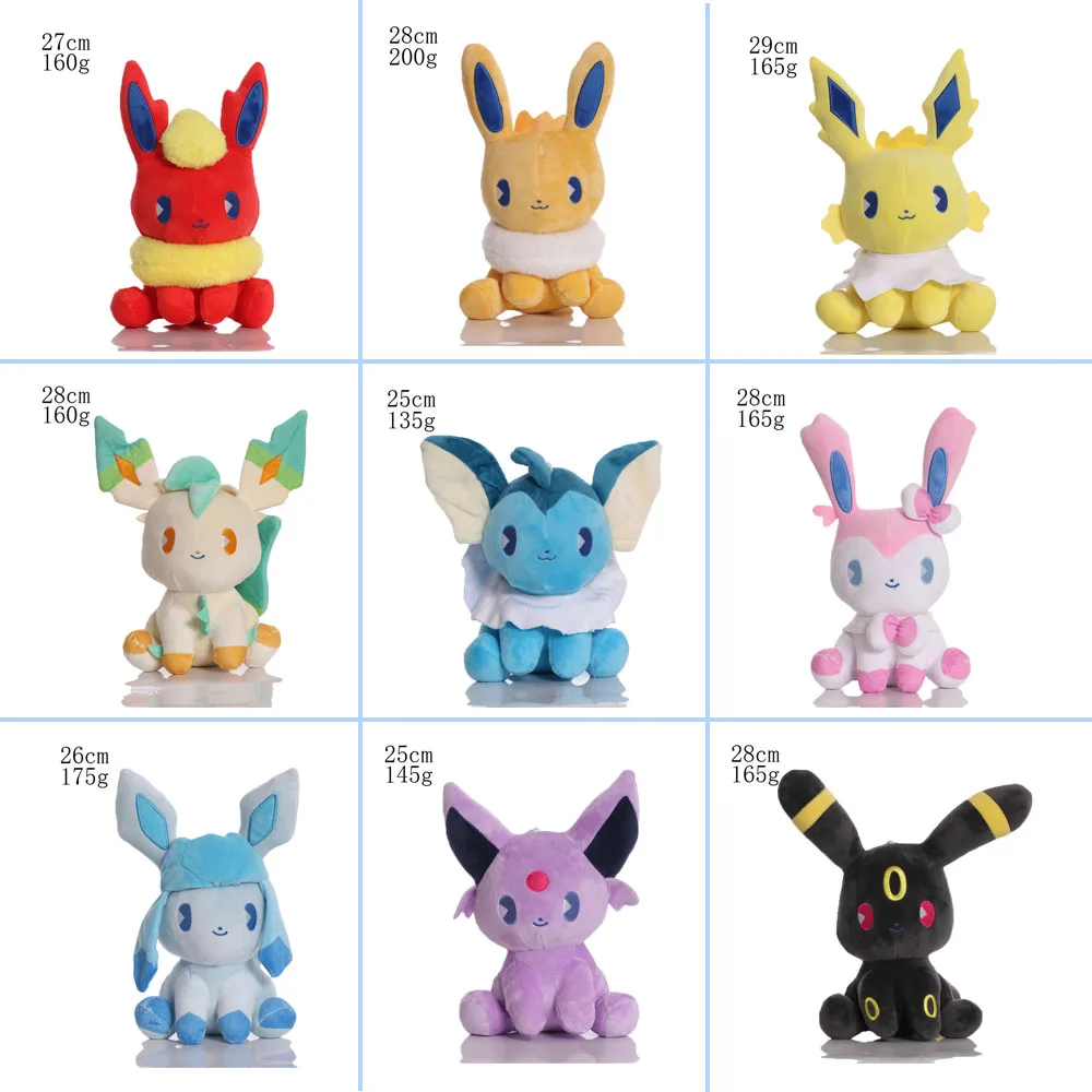 Eev-Lea-Esp-Gla-Jol-Syl-Umb-Vap-Fla-25-28CM-Plush-Doll-Soft-Animal ...