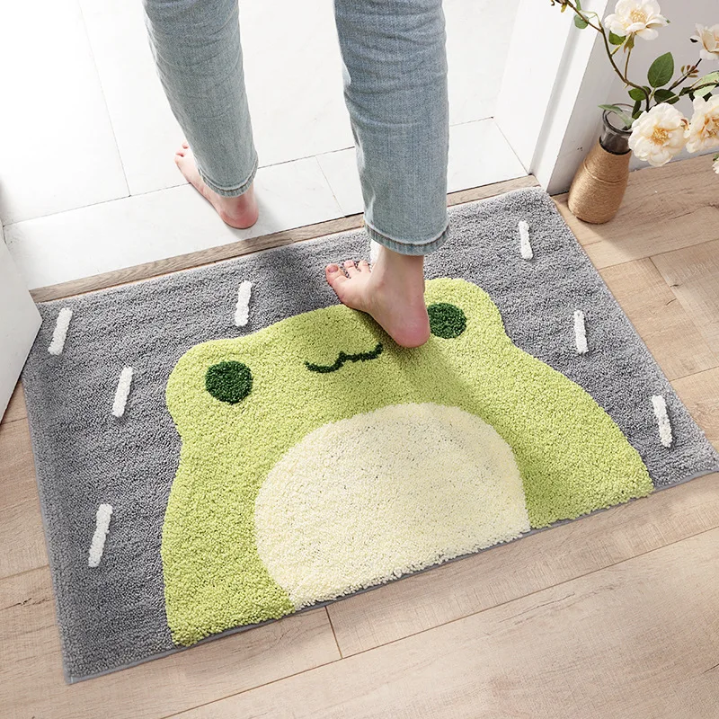 Frog And Bear Flocking Bath Mat Home Decoration Door Mat Non-slip ...