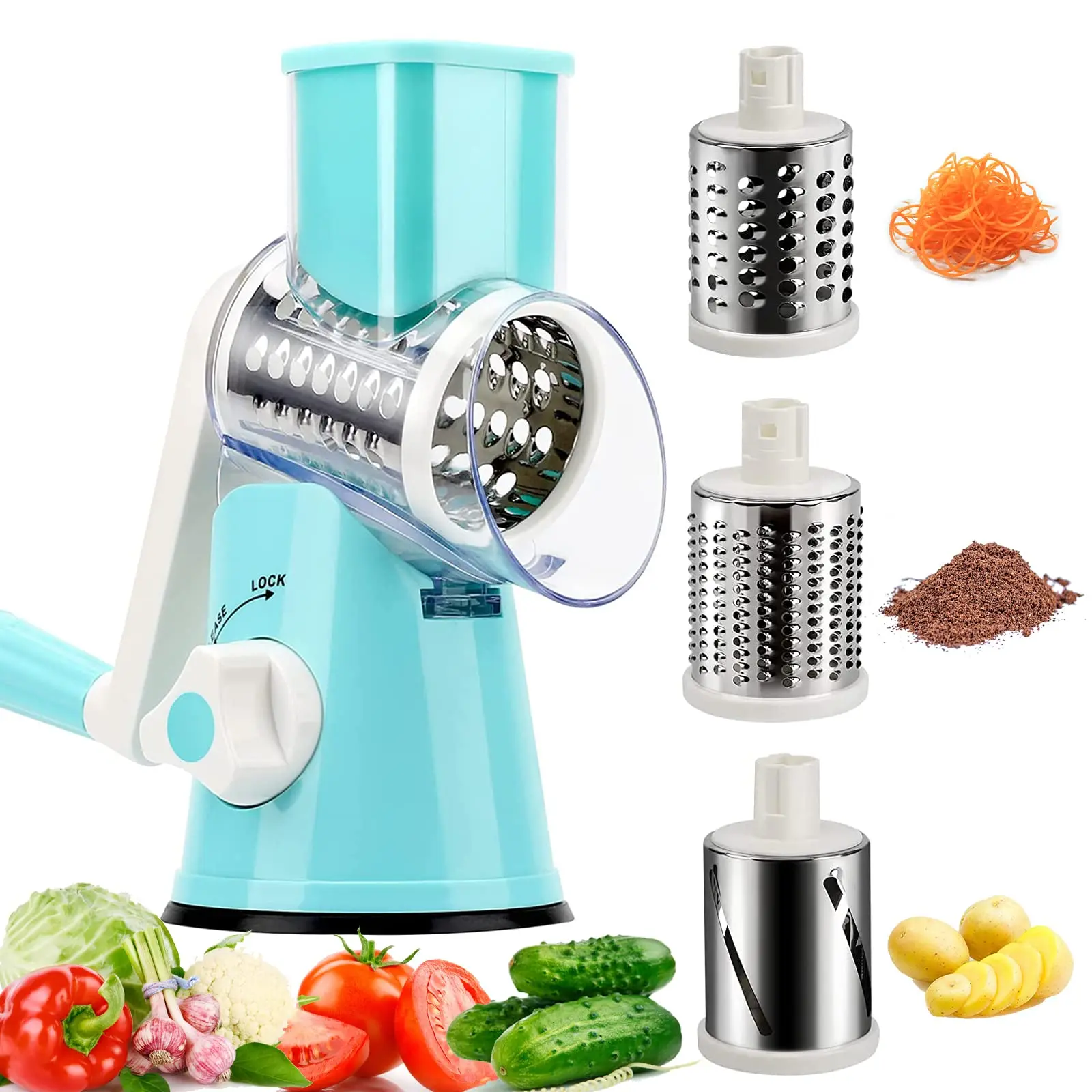 3-in-1-Manual-Vegetables-Slicer-Rotary-Cheese-Grater-Shredder-with ...