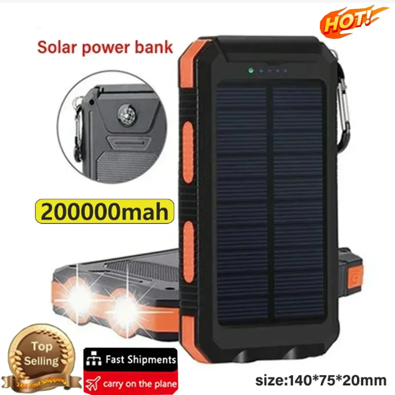New-Waterproof-Solar-Power-Bank-Portable-Large-Capacity-200000mah-Fast ...