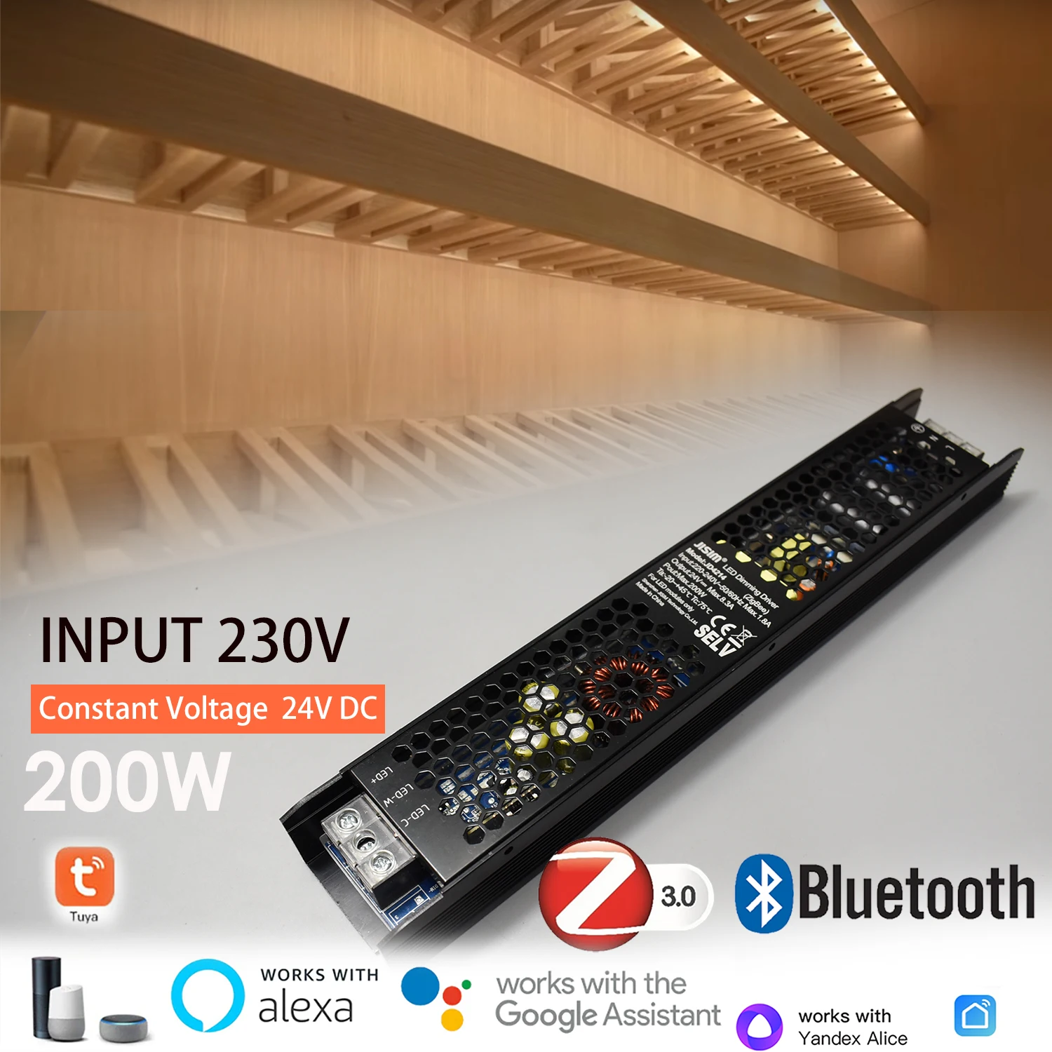 200W Zigbee Transformer 220v 24v Driver for LED COB Strips Indoor CCT ...