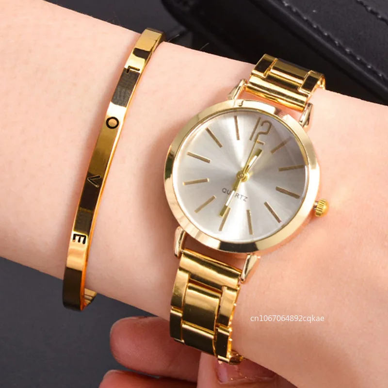 Ladies-Fashion-Simple-Digital-Alloy-with-Quartz-Watch-Bracelet-2pcs-Set ...