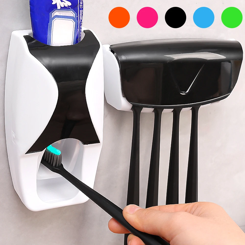 Toothbrush-Holder-with-Automatic-Toothpaste-Dispenser-Wall-Mounted ...