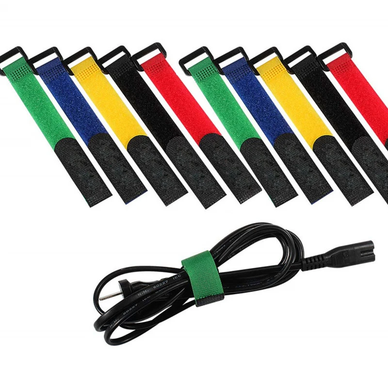 5PCS-Reusable-Fastening-Cable-Straps-Hook-and-Loop-Safety-Strap-Cable ...