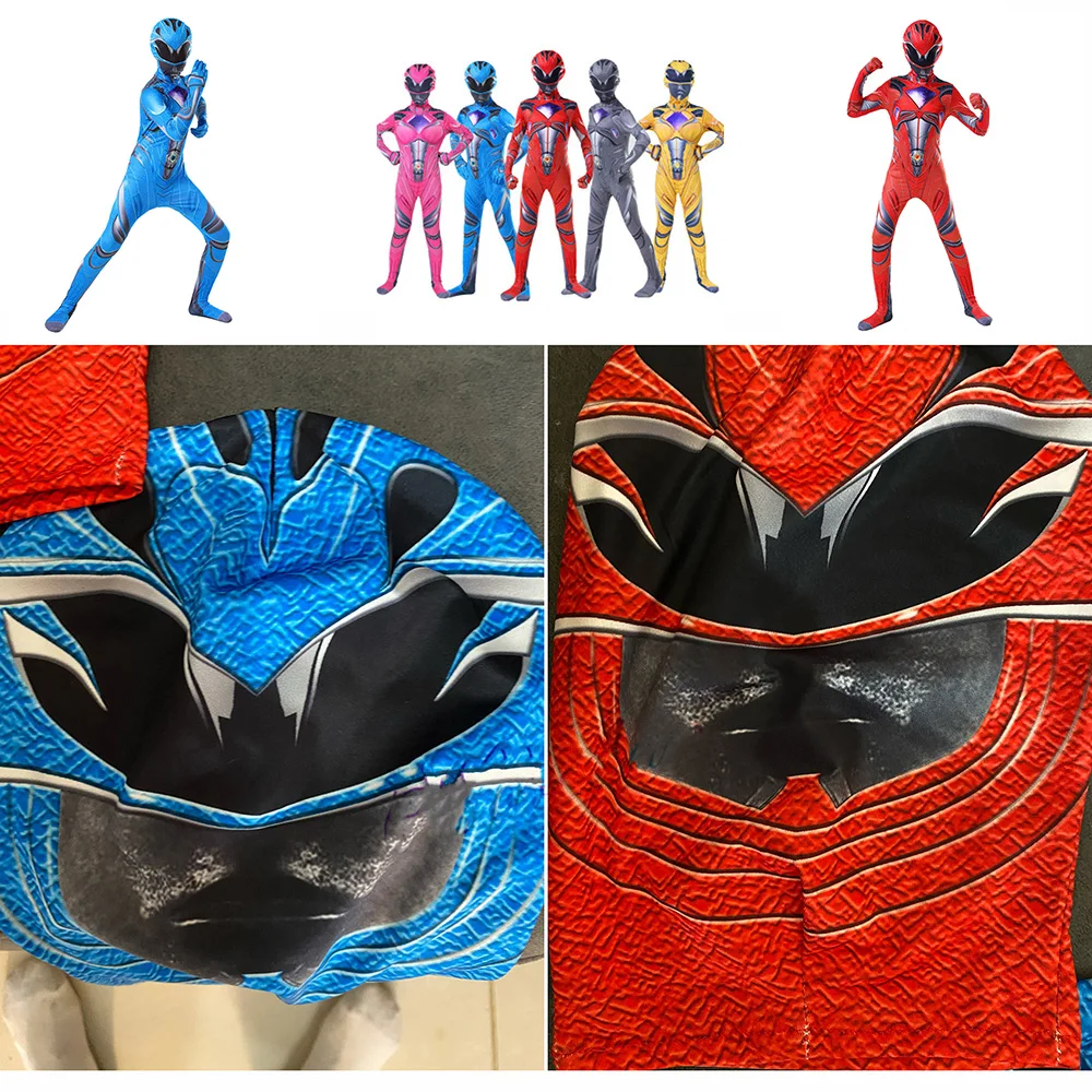Superhero-Mecha-Five-Beast-Child-Jumpsuits-Red-Rangers-Costume-Boy ...