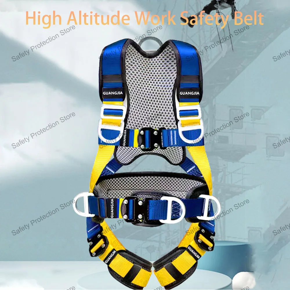 Five-point-High-Altitude-Work-Safety-Harness-Full-Body-Safety-Belt ...