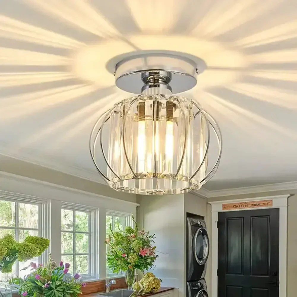 Modern-Ceiling-Light-Semi-Recessed-Ceiling-Fixture-Chrome-Finish-for ...