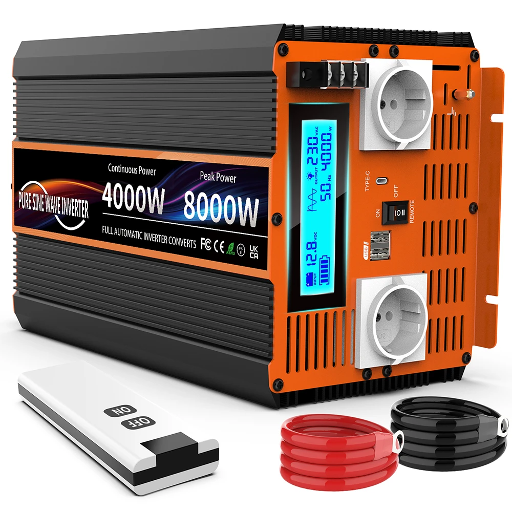 Inverter 12v 220v Pure sine Wave inverter 4000W/8000/1200/2400/ dc 12v ...