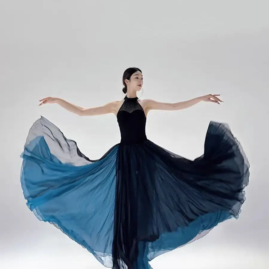 Elegant-Dance-Performance-Dress-720-Degrees-Double-Layered-Skirt-with ...