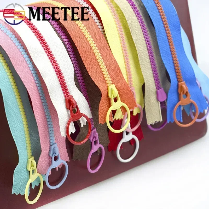 10Pcs-15-40cm-3-Resin-Zippers-Ring-Zip-Slider-ClosedEnd-Zipper-for-Bags ...