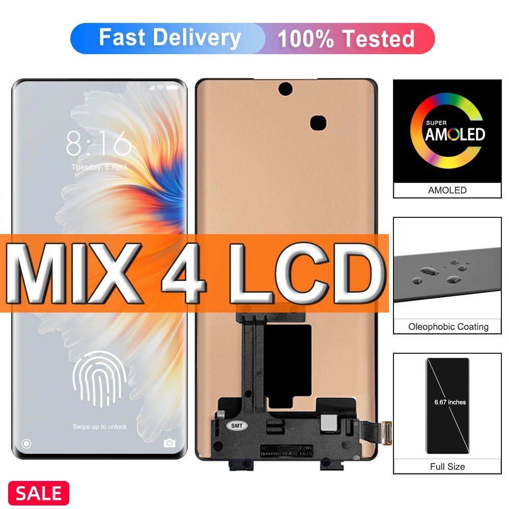 Pantalla LCD AMOLED Original de 6,67 pulgadas para Xiaomi Mix 4, montaje de digitalizador con ...