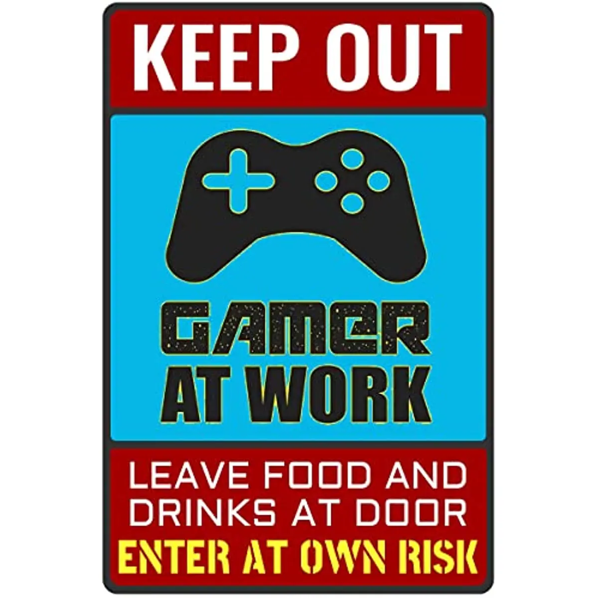 Keep Out Gamer at Work Funny Gamer Sign For Gaming Room Wall Door Decor ...
