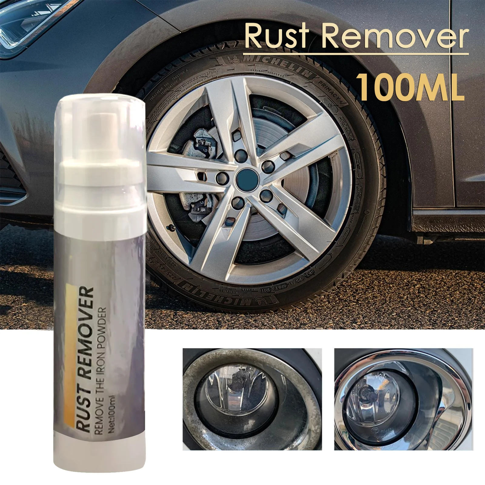 100ML Multi Purpose Rust Remover Spray Metal Surface Chrome Paint Car ...