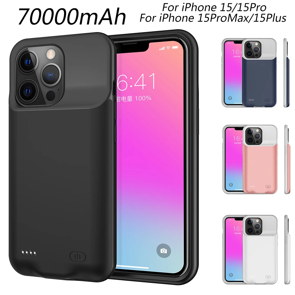 Smart Battery Charger Case For iPhone 15 Pro Max 15 Plus Portable power ...