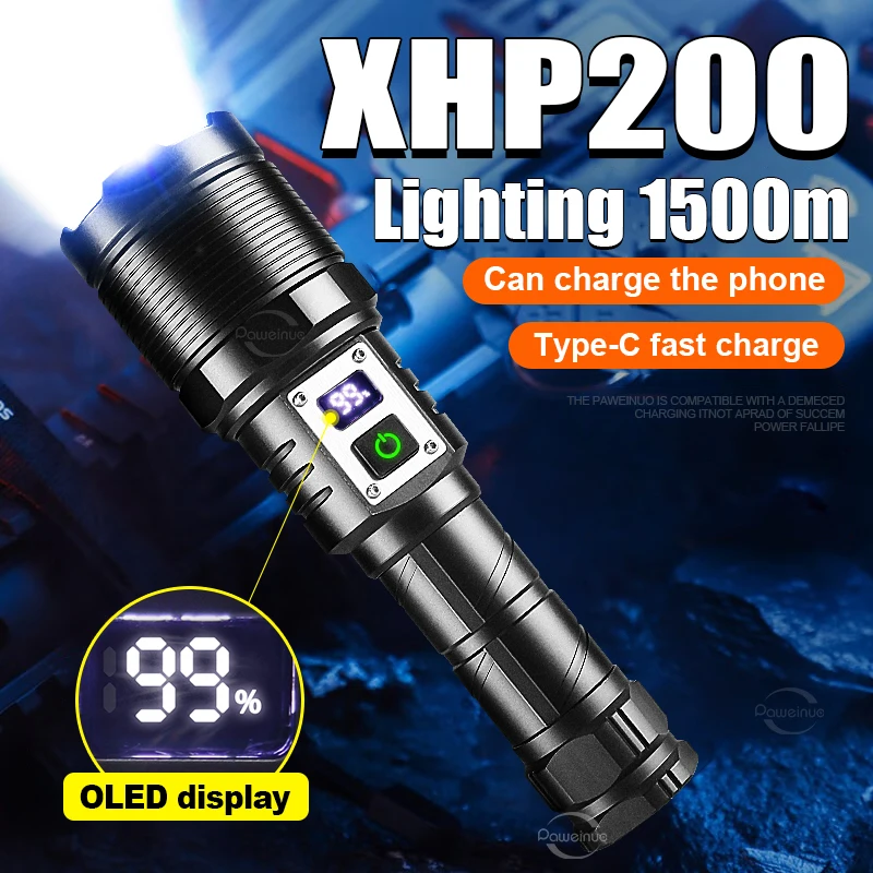 Latest XHP200 Powerful Flashlight Intelligent Power Display XHP50.2 ...