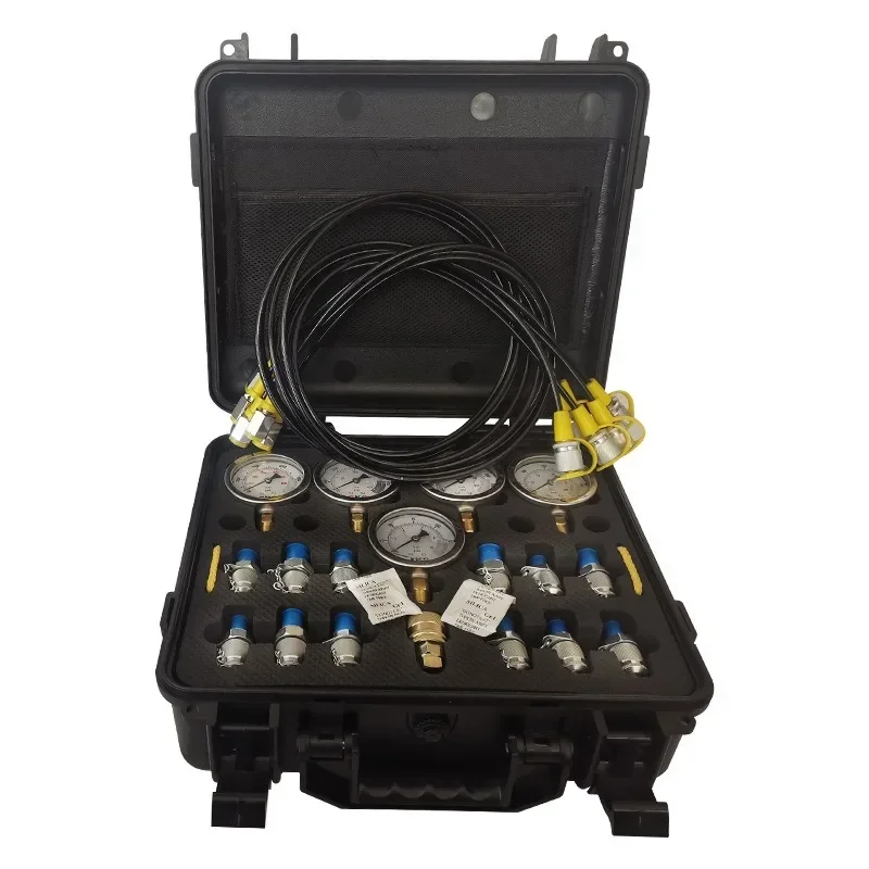Excavator Test Set Pressure Gauge Portable Hydraulic Pressure Measurement Box Pilot Pump ...
