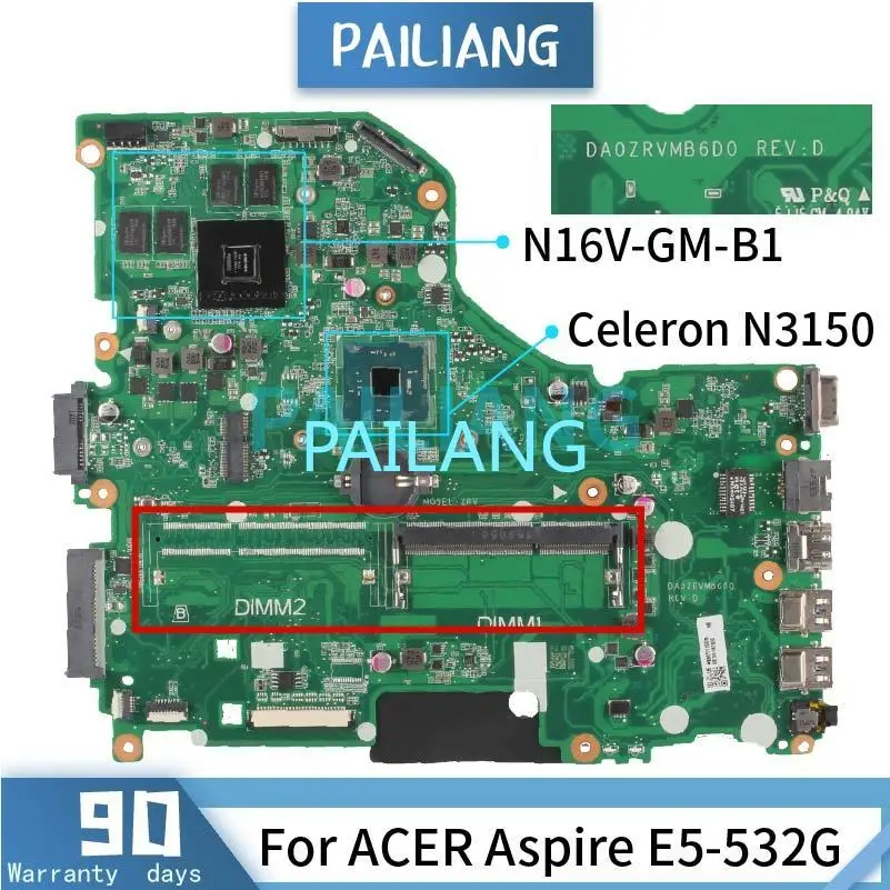 Celeron-N3150-For-ACER-Aspire-E5-532-E5-532G-Laptop-Motherboard ...