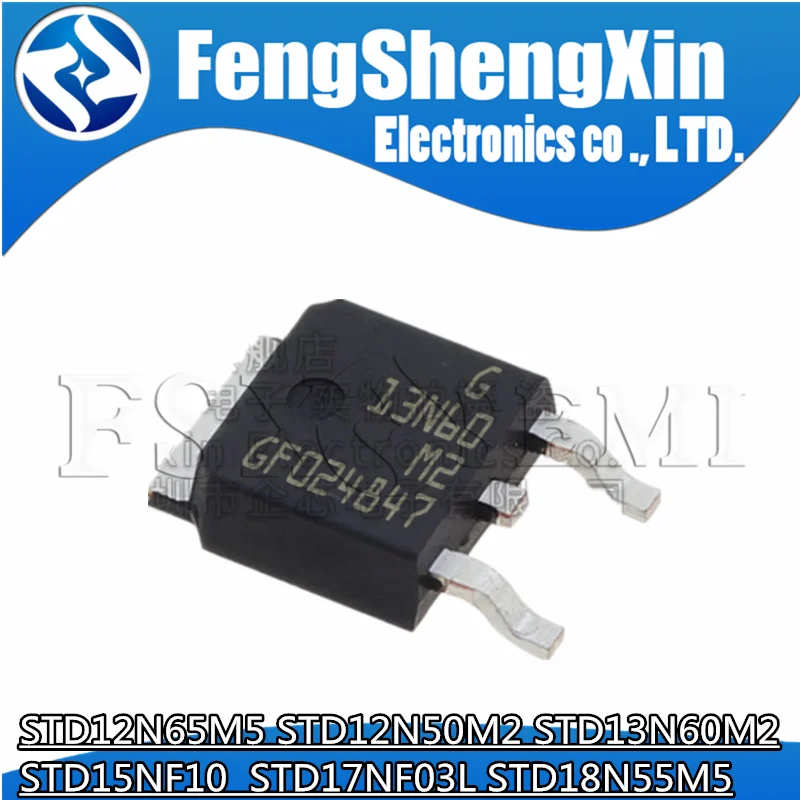 10pcs-STD12N65M5-STD12N50M2-STD13N60M2-STD15NF10-STD17NF03L-STD18N55M5 ...