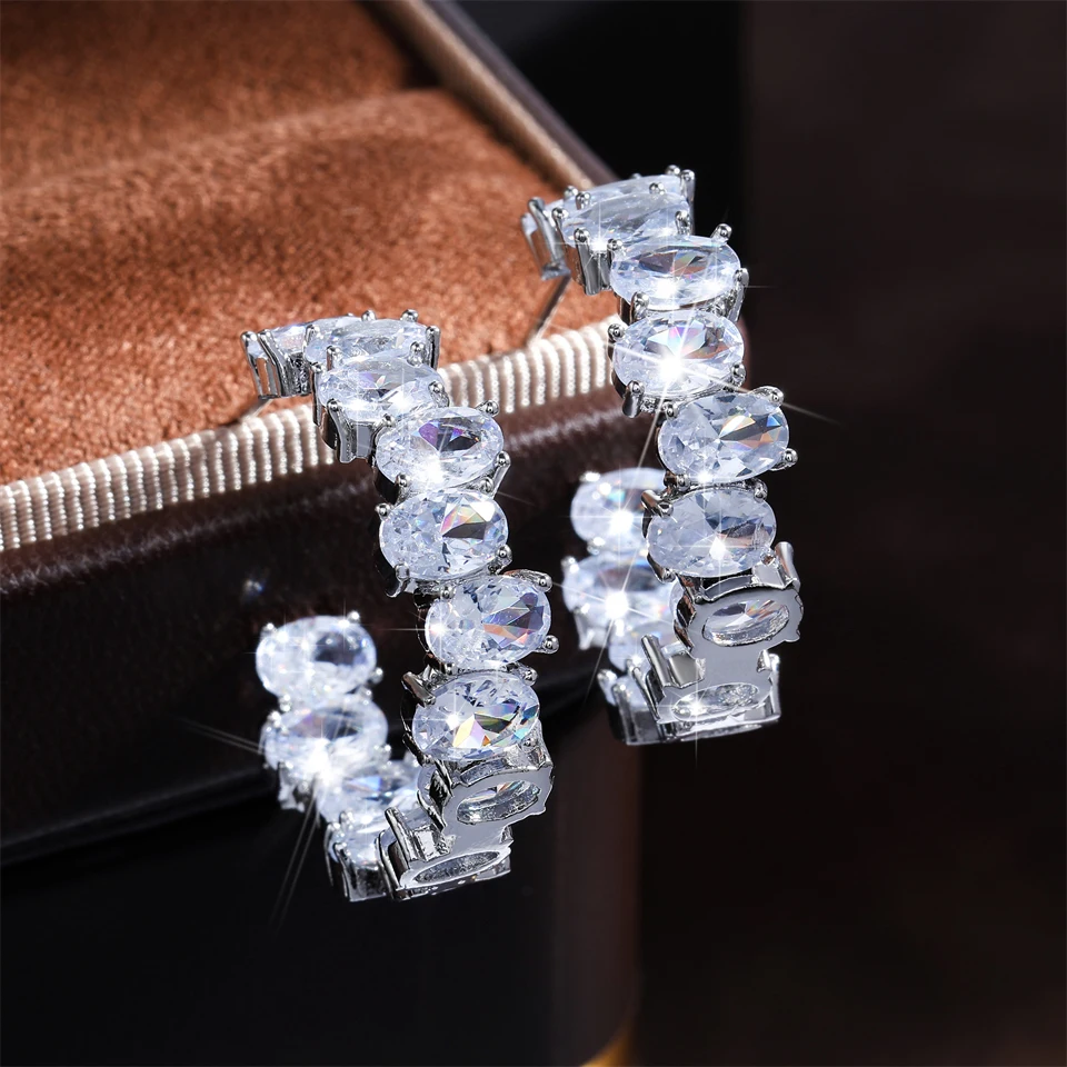 UILZ-Fashion-White-Oval-Zircon-Hoop-Earrings-for-Women-Elegant-C-Shape ...