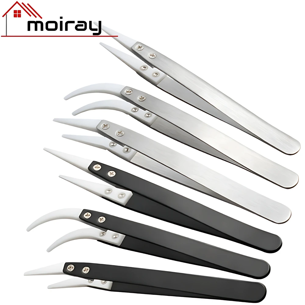 Ceramic-Tweezers-Heat-Resistant-Non-Conductive-Stainless-Steel-Body ...
