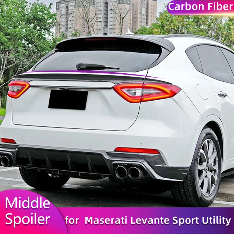 Full Carbon Fiber Car Rear Trunk Middle Spoiler Wings for Maserati ...