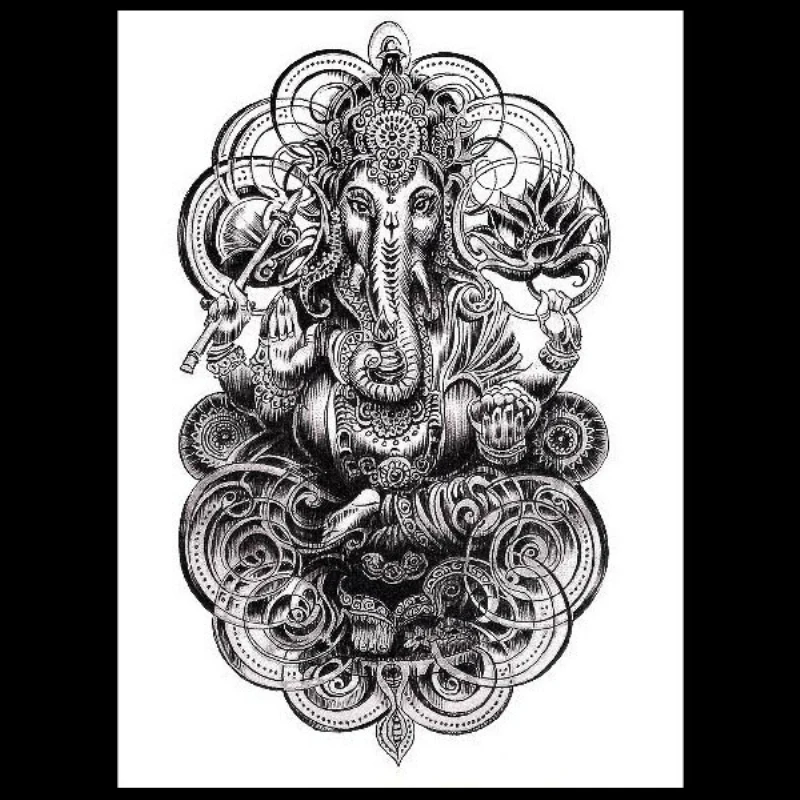 Ganesh Tattoo Outline