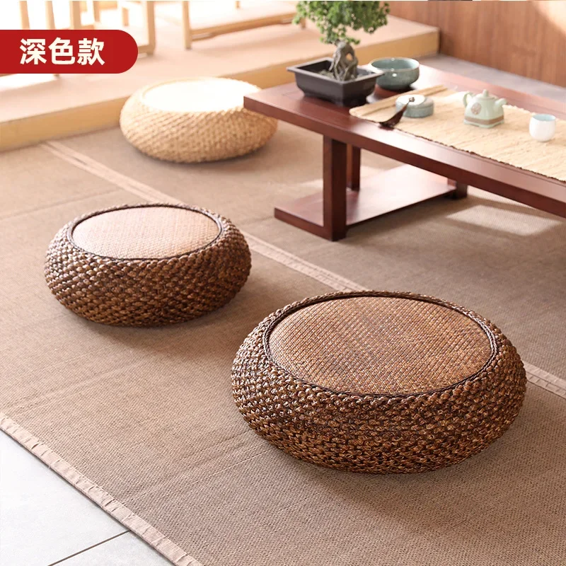 Manal Cushion Natural Weave Straw Pouf Tatami Mat Rattan Futon ...